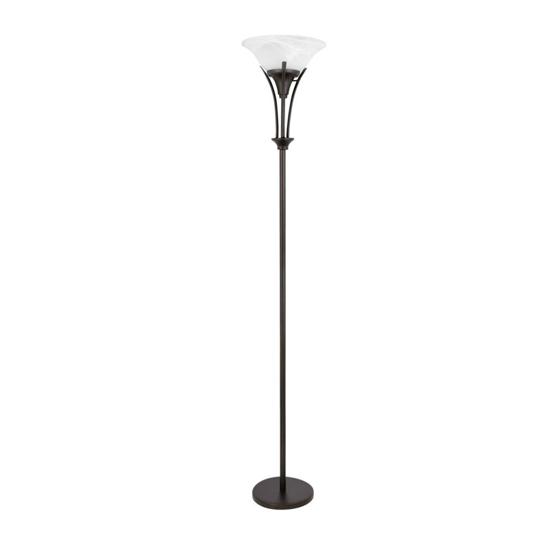 Winston Porter Carlese 70 75 Dark Bronze Torchiere Floor Lamp
